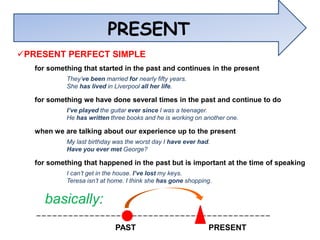 English present and past tenses revision