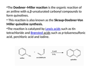 Advance organic chemistry 1 ; Doebner Miller reaction | PPTX