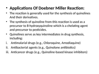Advance organic chemistry 1 ; Doebner Miller reaction | PPTX