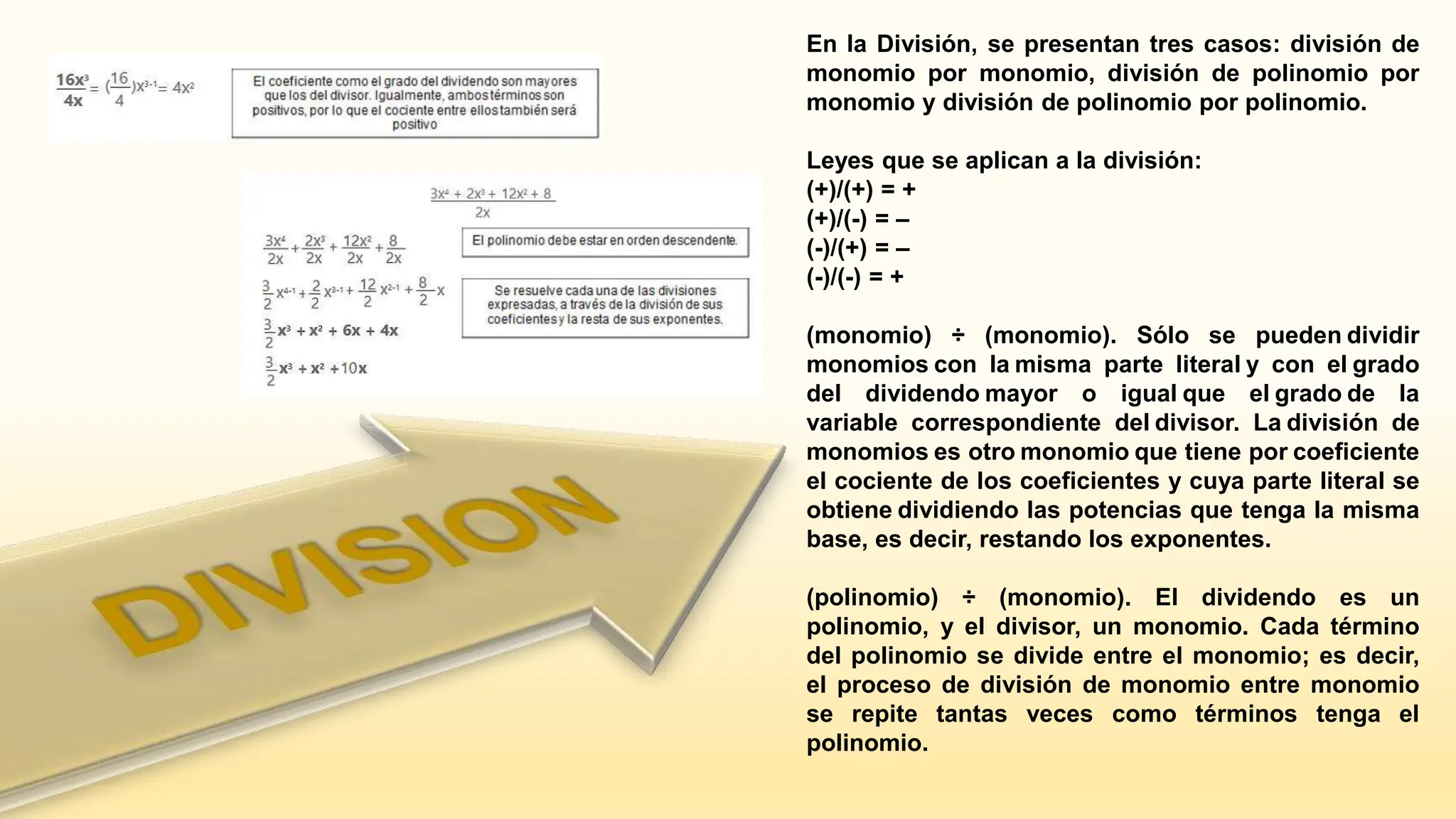 OPERACIONES ALGEBRAICAS, SUMAS, RESTAS, MULTIPLICACION Y DIVISION | PPTX