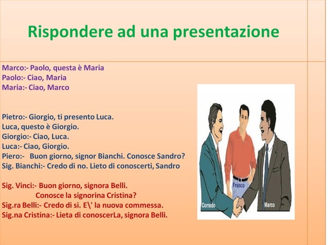 LEZ:PRESENTARSI IN ITALIANO | PPT