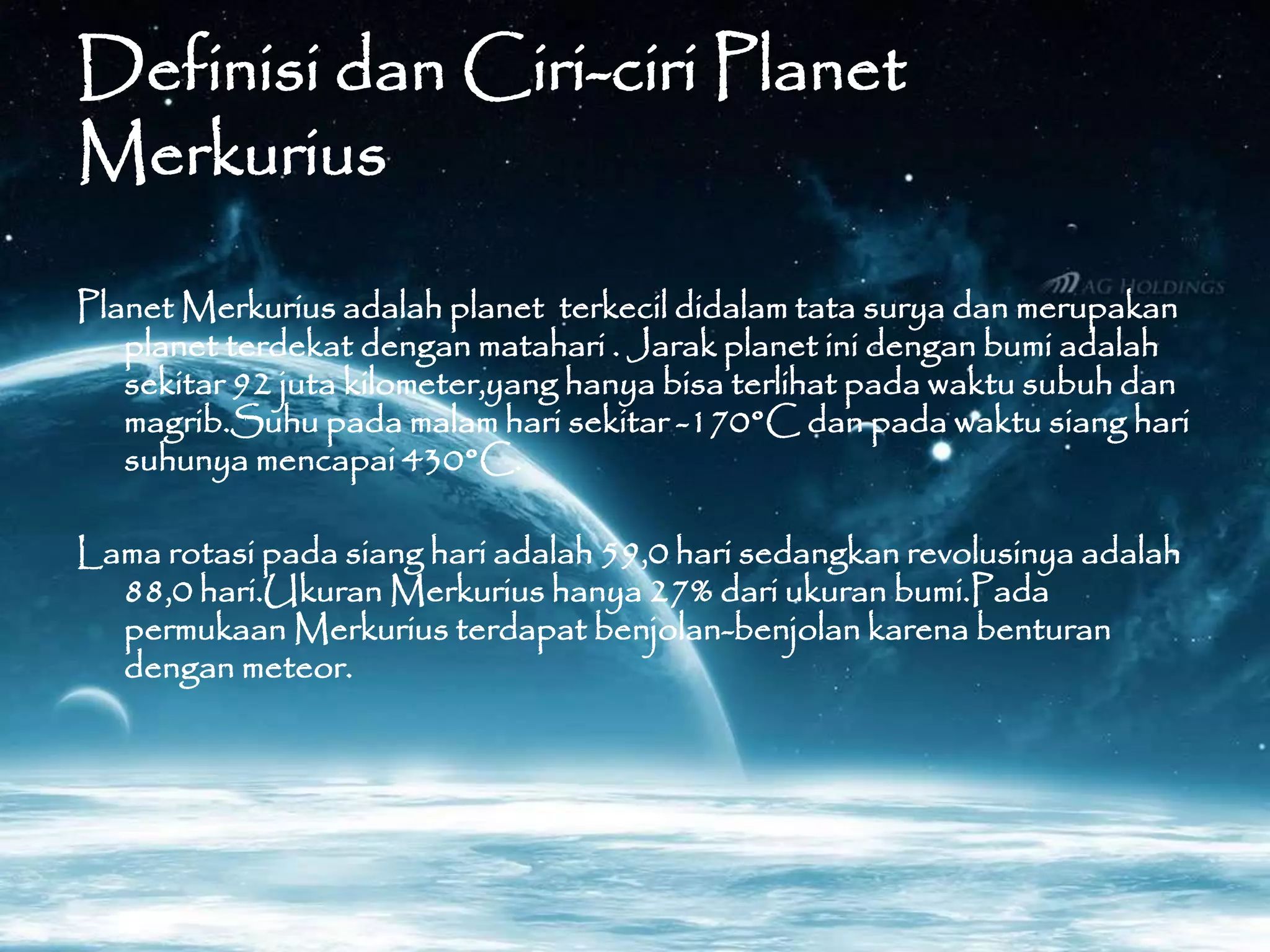 Power Point Astronomi " Planet-Planet dalam Tata Surya" | PPTX