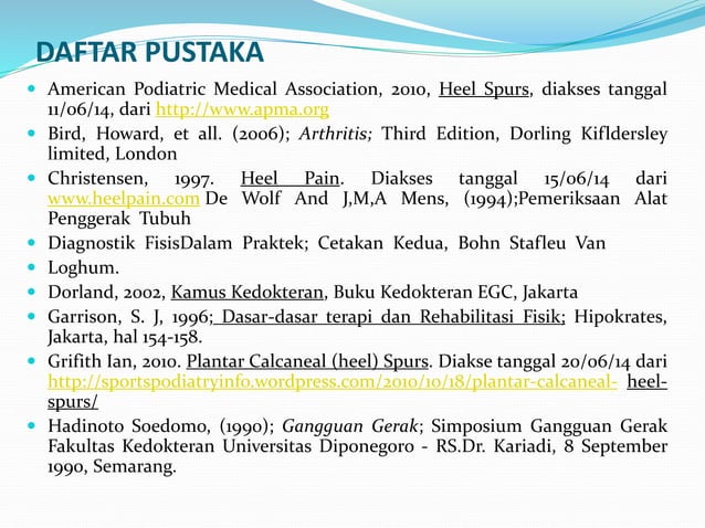 Presentase calkaneus spur | PPTX