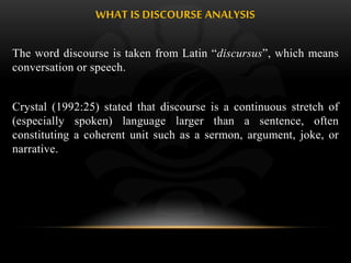 Presentase discourse analysis group 1 | PPT