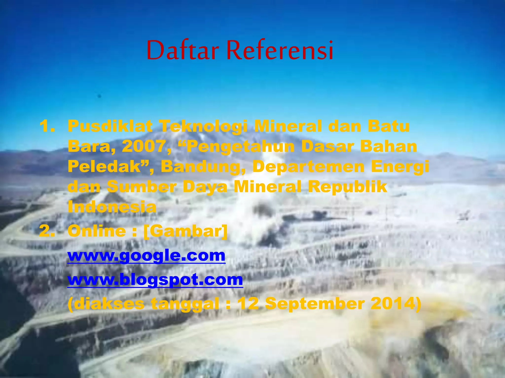 Primer, booster dan alat pemicu peledakan. OBEL MINE'13 UNIPA | PPTX