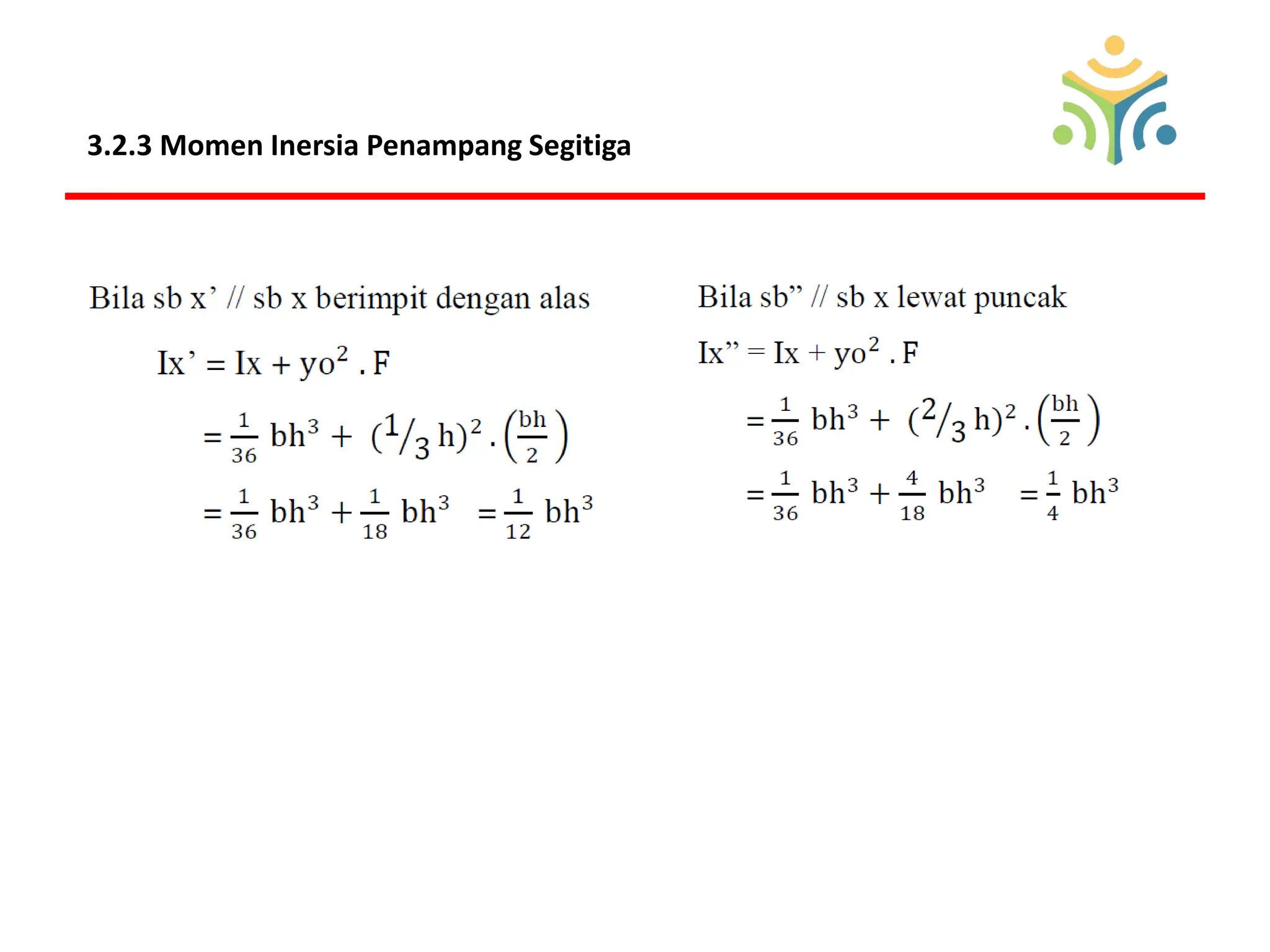 Presentasi - 09 Analisis Kekuatan Statis Tertentu_dasar_momen inertia ...