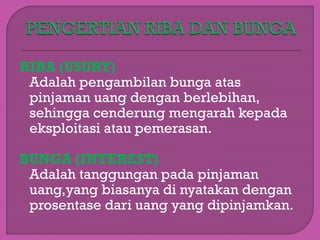 PERBEDAAN RIBA DENGAN BUNGA | PPTX