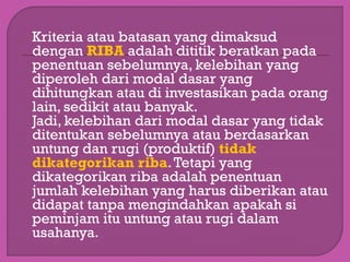 PERBEDAAN RIBA DENGAN BUNGA | PPTX