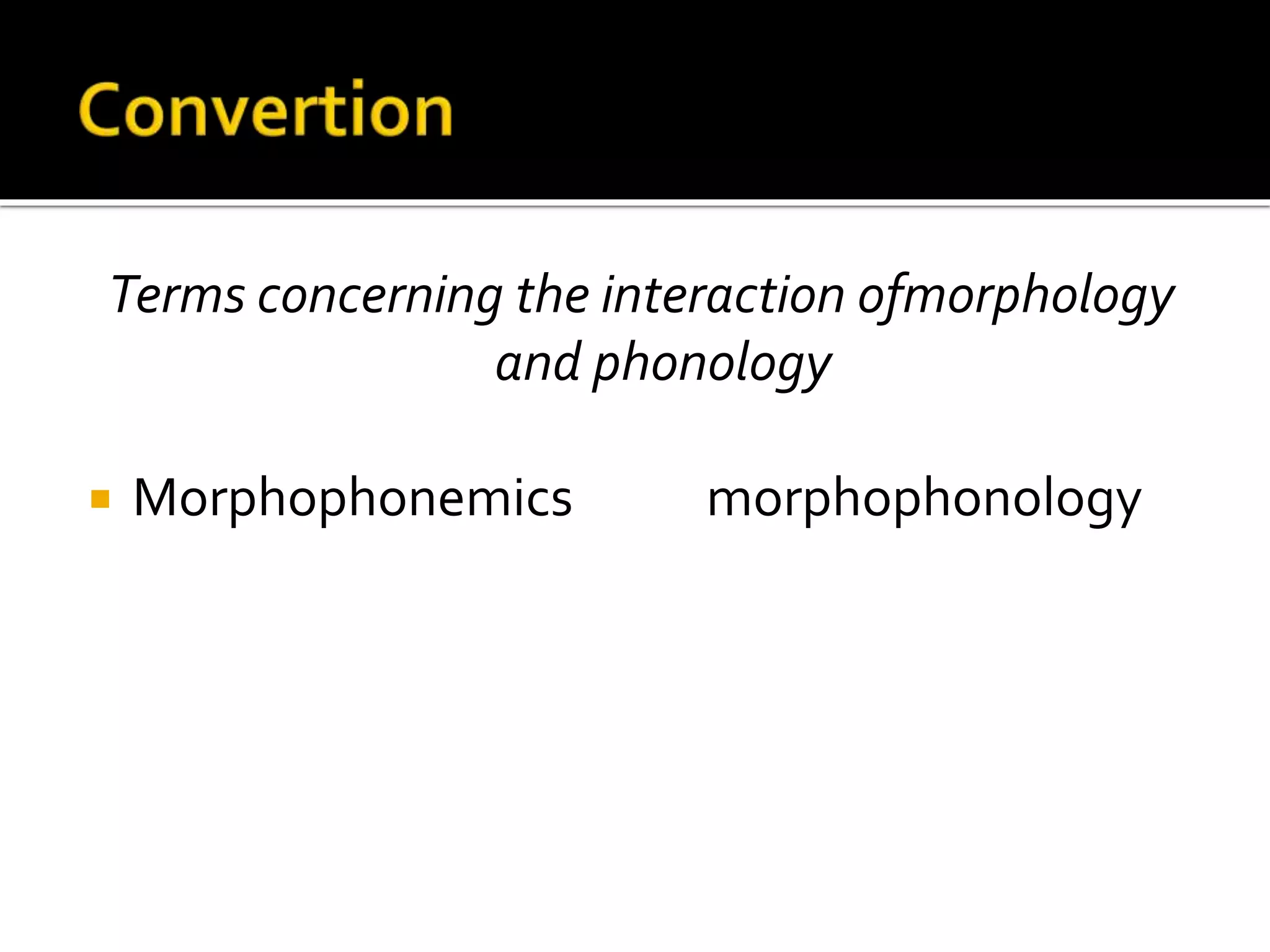 Morphology | PPTX