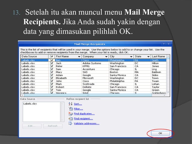 Langkah - Langkah Membuat Mail Merge | PPTX