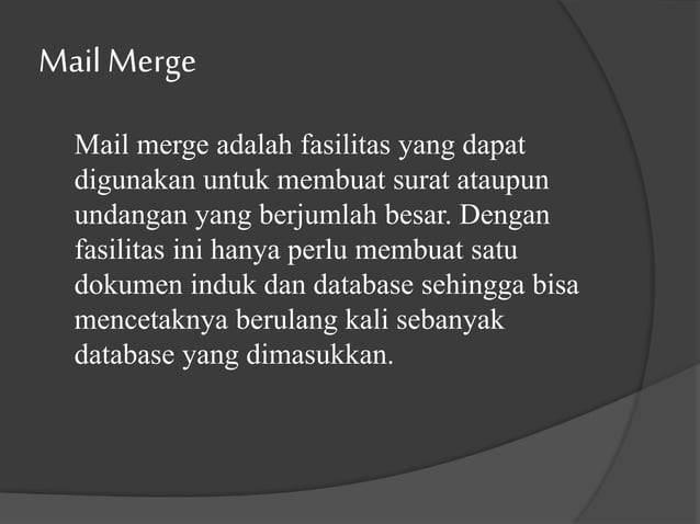 Langkah - Langkah Membuat Mail Merge | PPTX