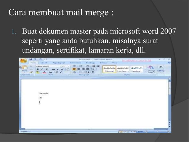 Langkah - Langkah Membuat Mail Merge | PPTX