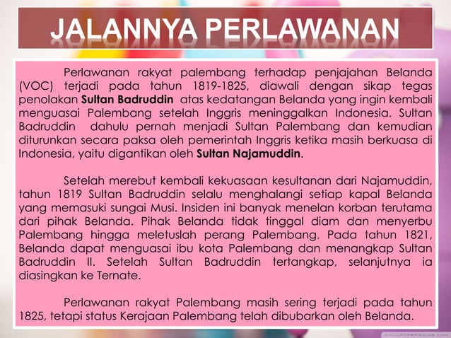 Perang Banjar-Perlawanan Rakyat Palembang | PPTX