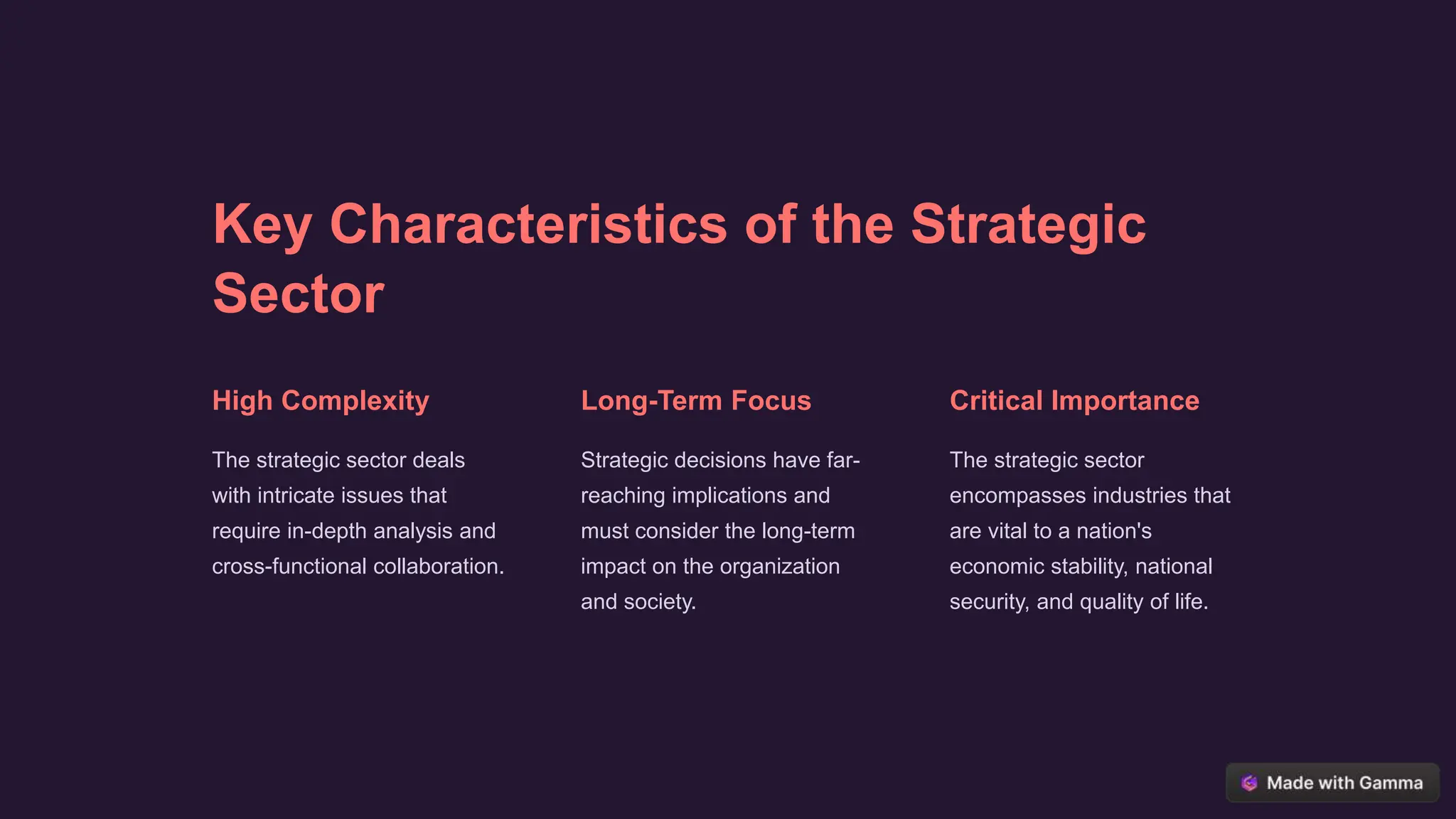 Introduction to the Strategic Sector.... | PPT