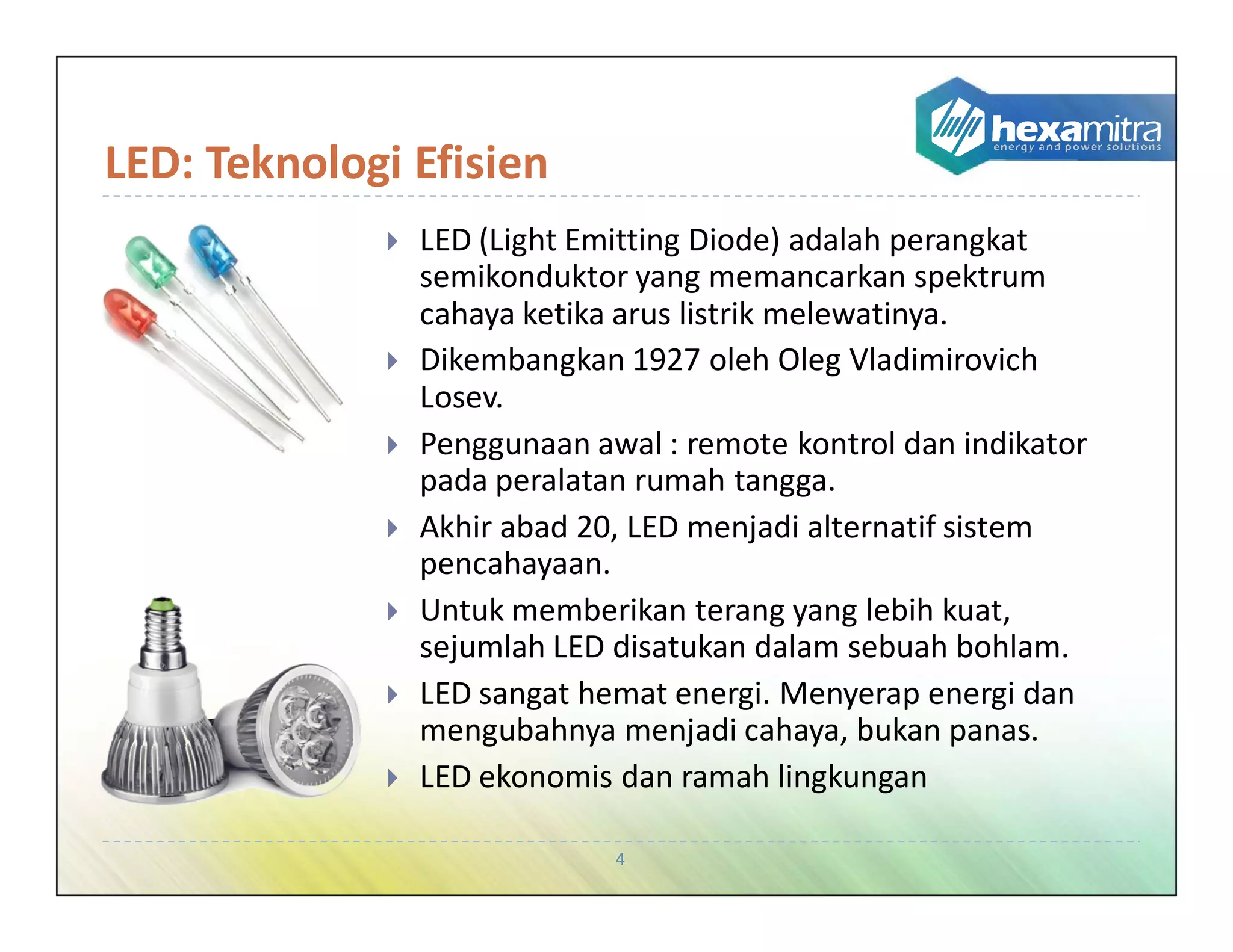 Presentasi Penghematan Energi dengan Lampu LED | PDF