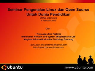 Presentasi Linux di SMUN 5 Bandung | PPT