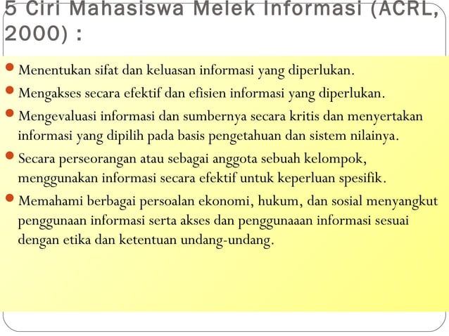 Literasi informasi : sebuah pengantar | PPT