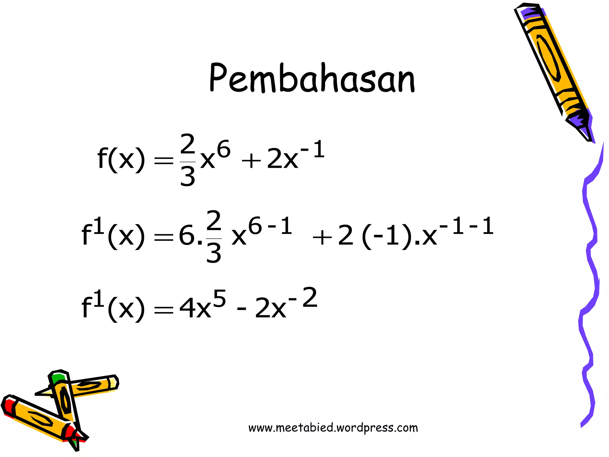 Presentasi matematika-kelas-xii-turunan | PPT