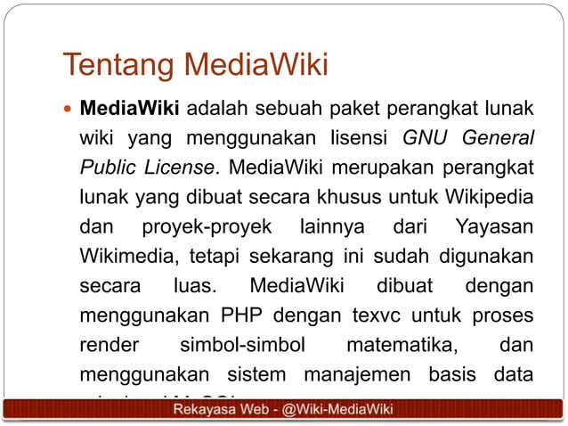 Presentasi CMS mediawiki | PPT