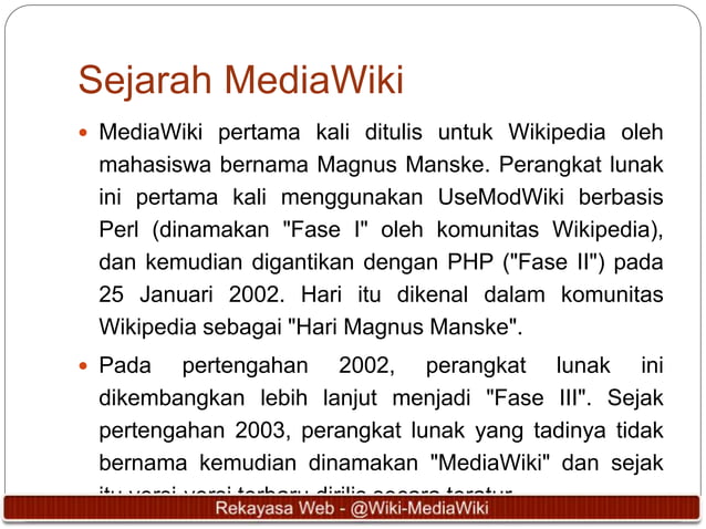 Presentasi CMS mediawiki | PPT