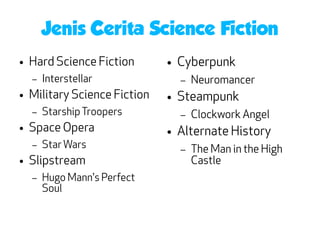Presentasi membangun cerita fantasy dan science fiction | PDF
