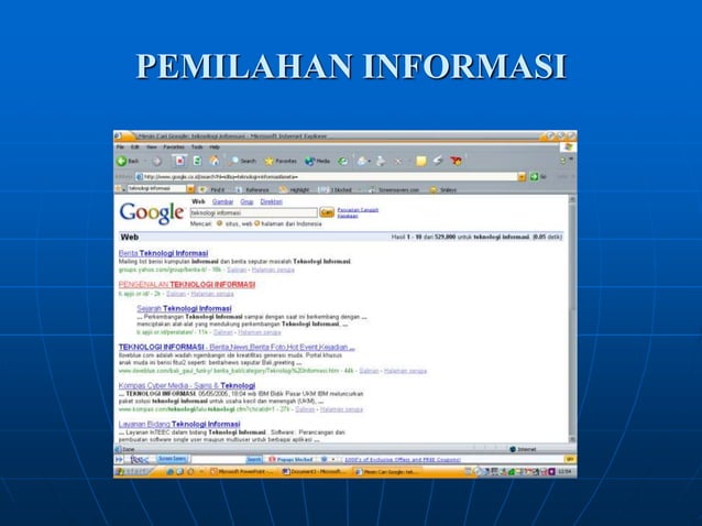 Persentasi pengelolaan informasi Materi Teknik Informatika | PPT