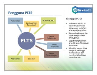 Presentasi PLTS (Pembangkit Listrik Tenaga Surya) | PDF