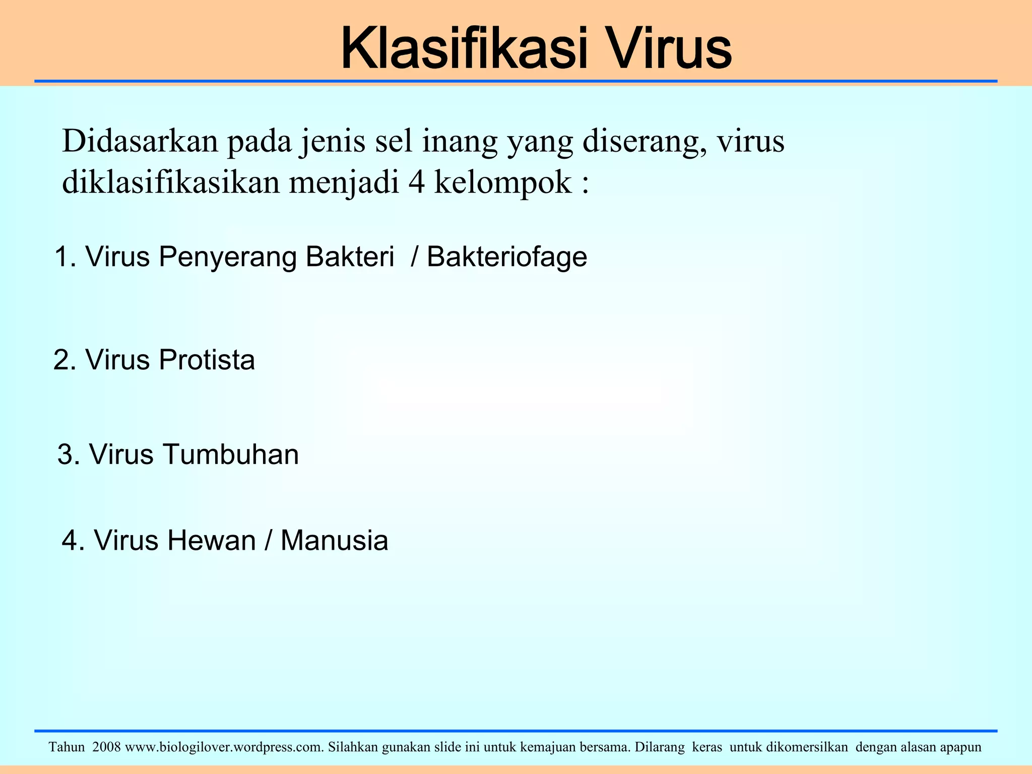 PPT Biologi SMA Kelas X-Virus | PPT