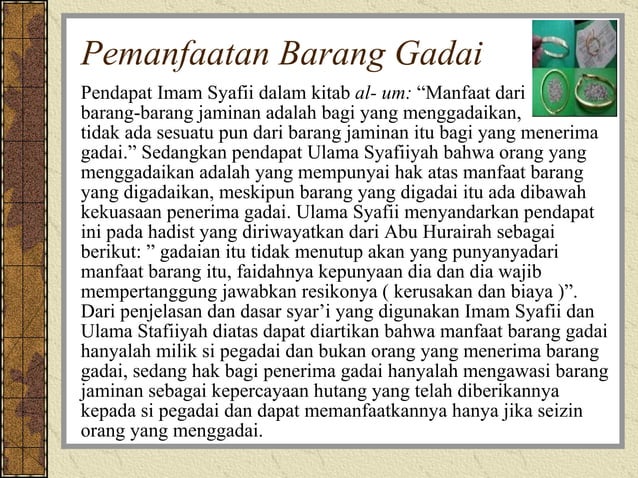 Presentasi 10 pemanfaatan barang gadaian (rahn) | PPT