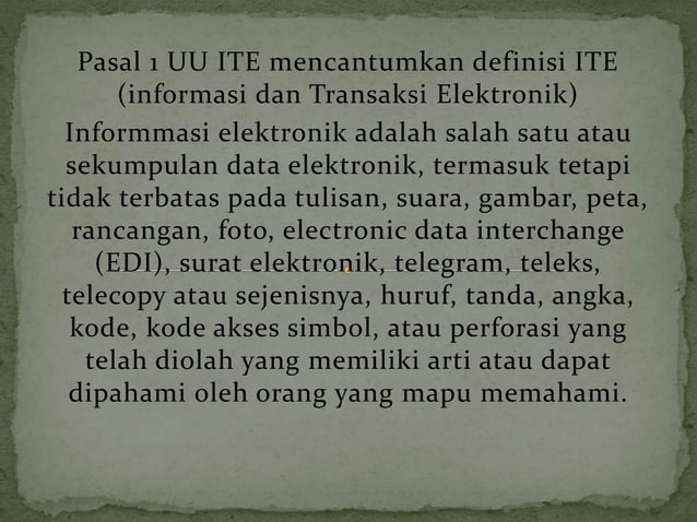 UU ITE terhadap penggunaan teknologi | PPT