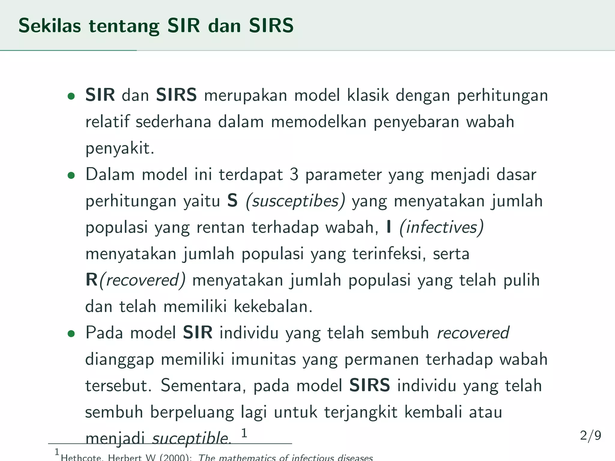 Model SIR dan SIRS | PDF