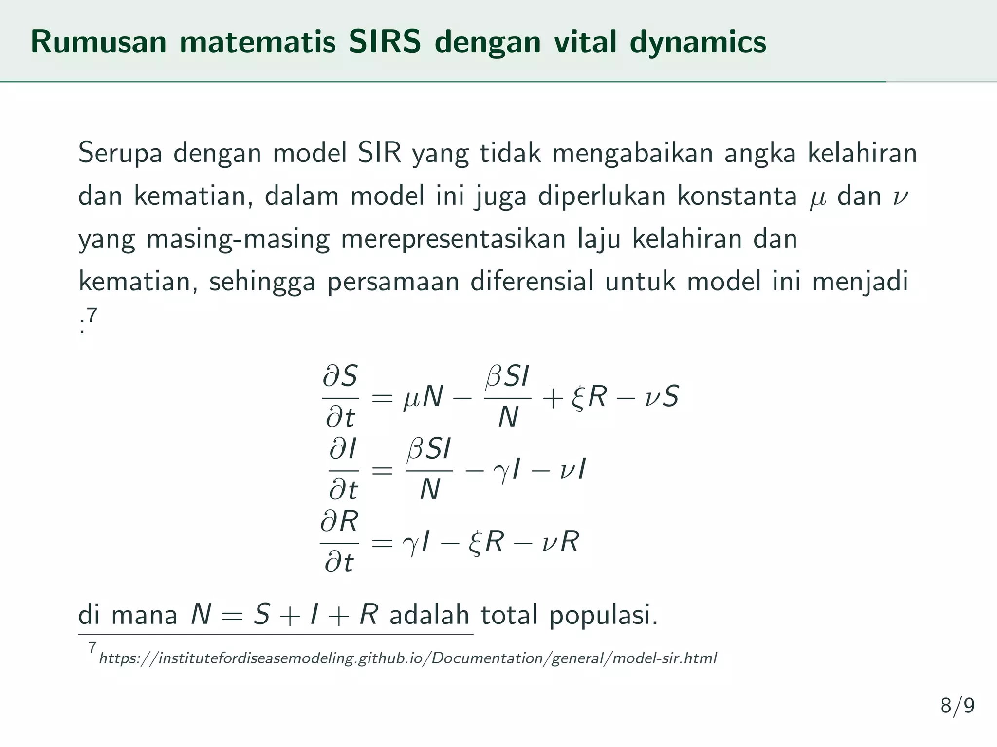 Model SIR dan SIRS | PDF