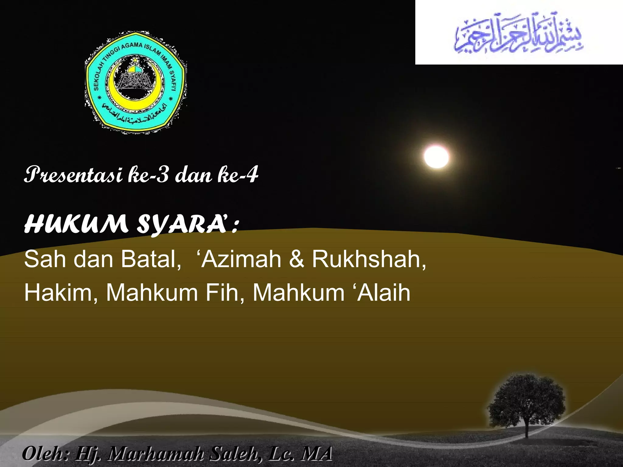 Terminologi Hukum Sah, Batal, 'Azimah dan Rukhshah | PPS