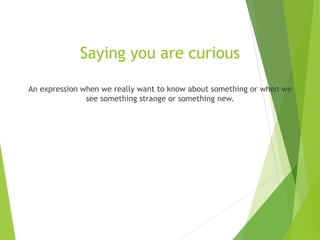 Expressions: Saying you are curious and Saying what you hope will ...