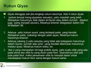 Quran sunnah ijma' qiyas | PPS