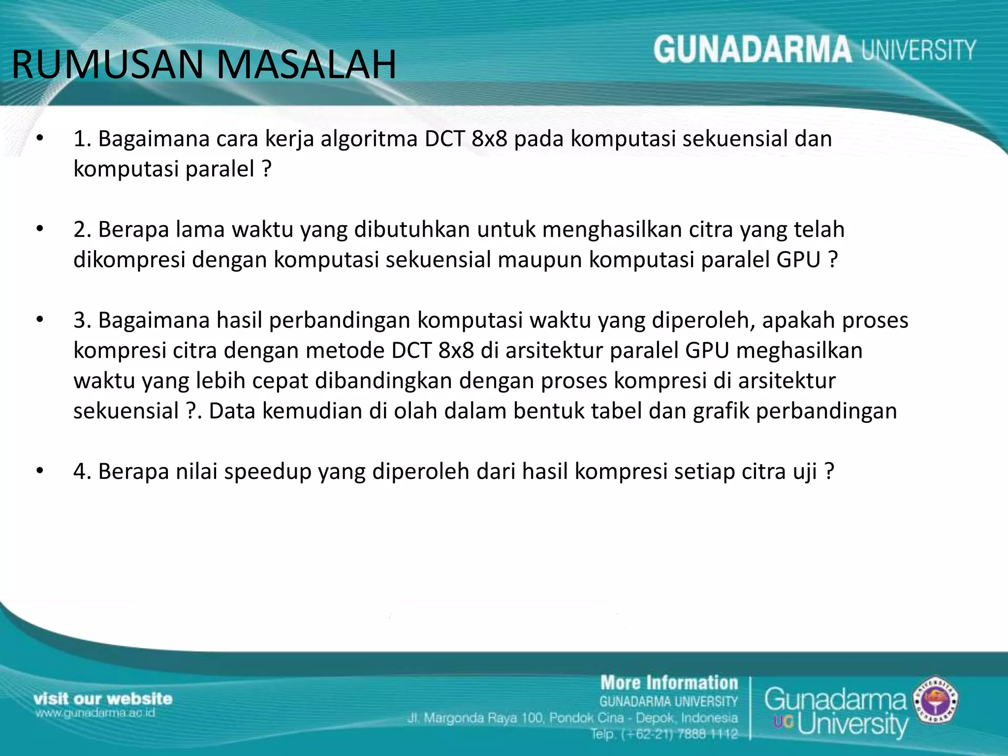 CUDA with DCT Algorithm | PPTX