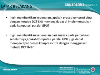 CUDA with DCT Algorithm | PPTX