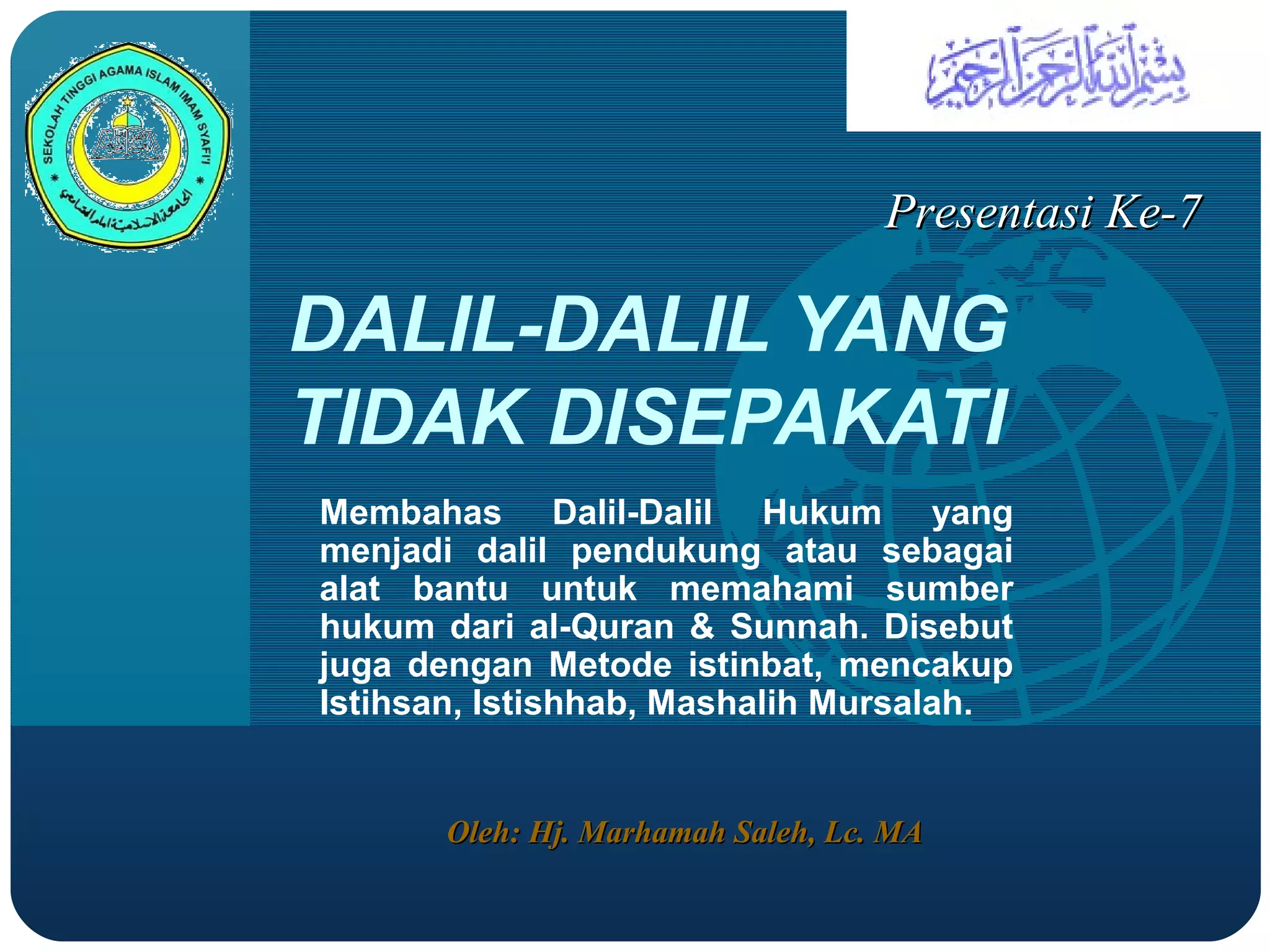 istihsan, istishhab, mashlahah mursalah | PPS