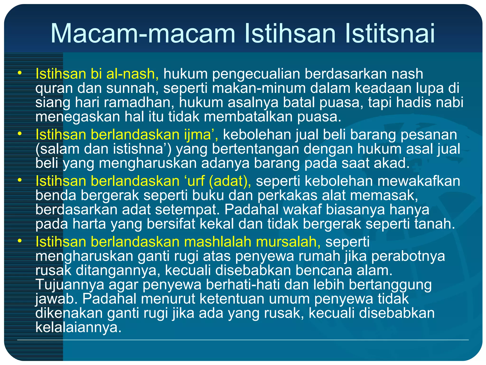 istihsan, istishhab, mashlahah mursalah | PPS