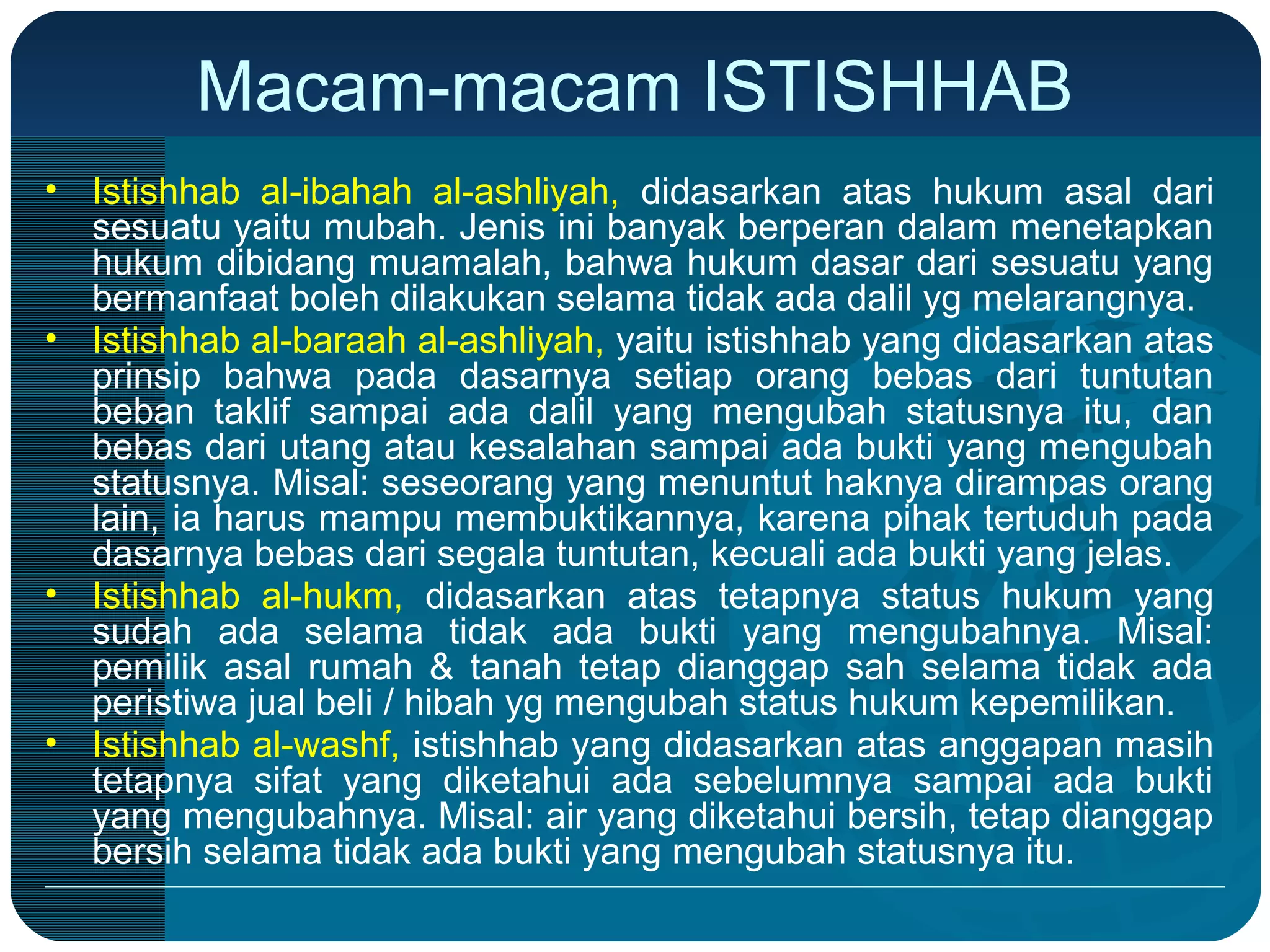 istihsan, istishhab, mashlahah mursalah | PPS