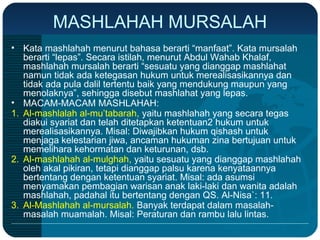istihsan, istishhab, mashlahah mursalah | PPS