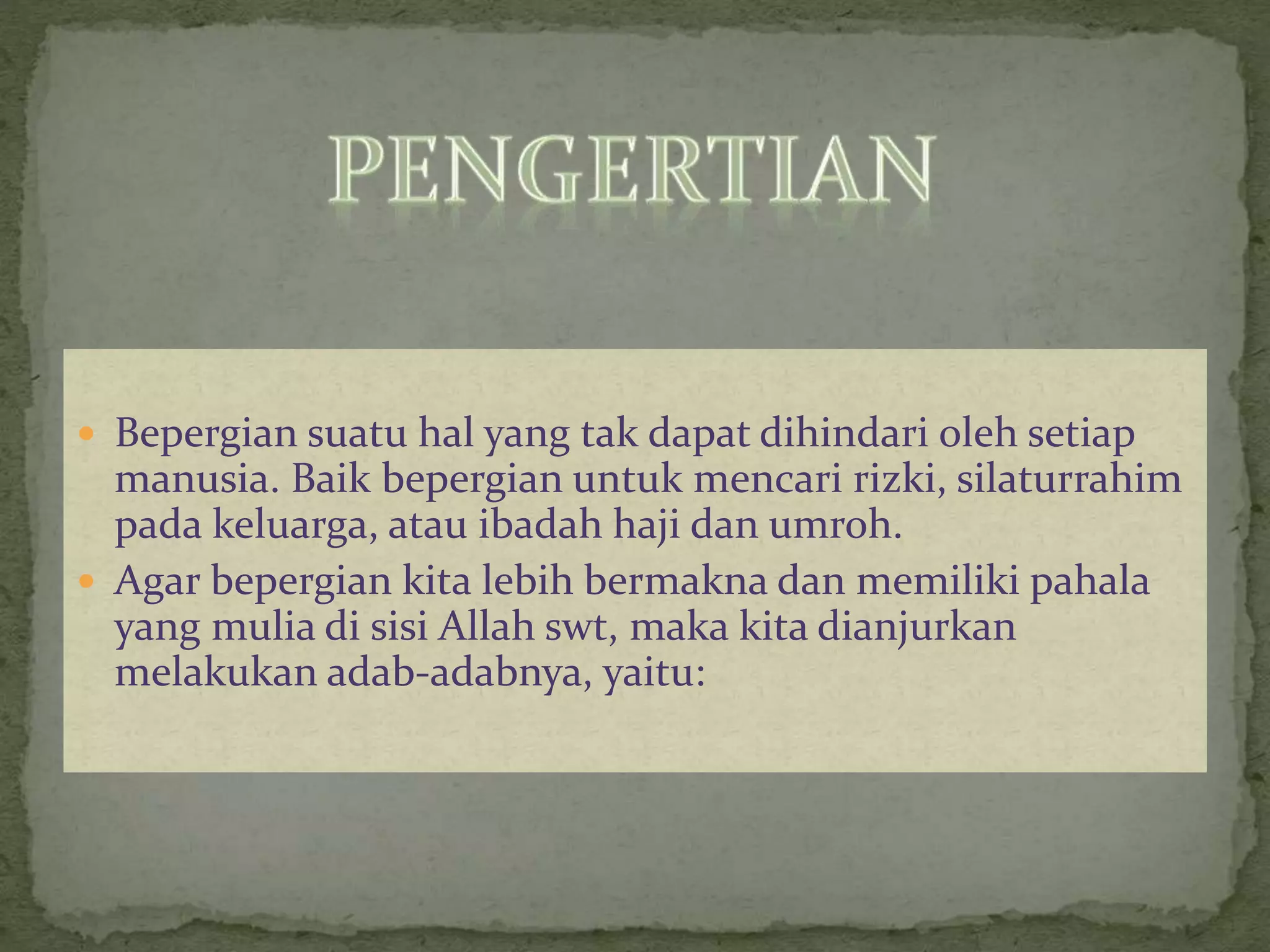 Presentasi Adab Bepergian | PPTX