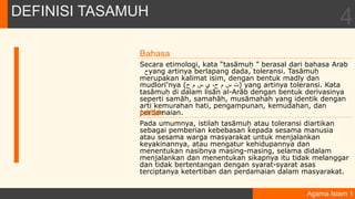 Presentasi agama tasamuh dan i'tidal | PPTX