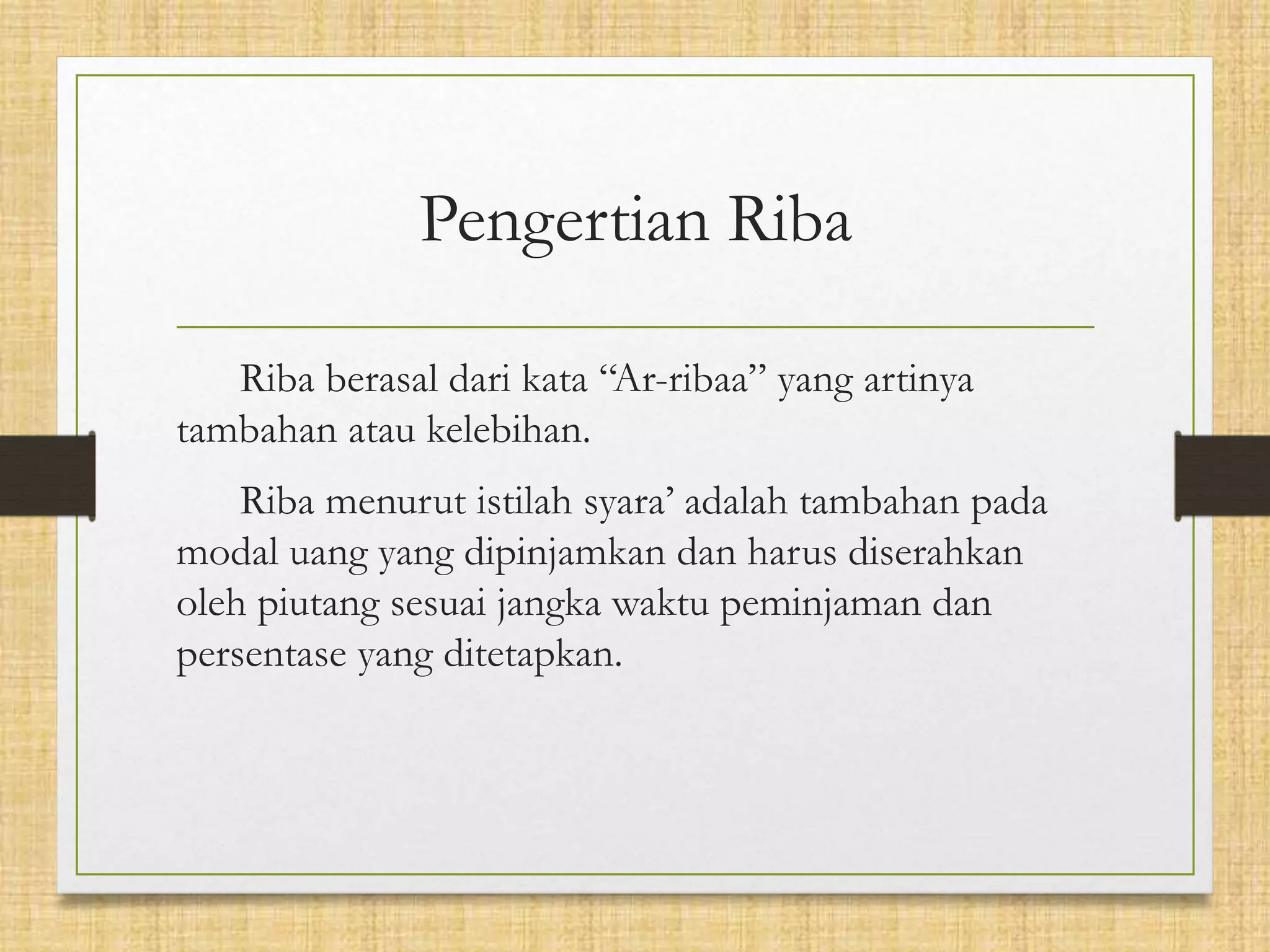 Presentasi Agama - RIBA | PPTX