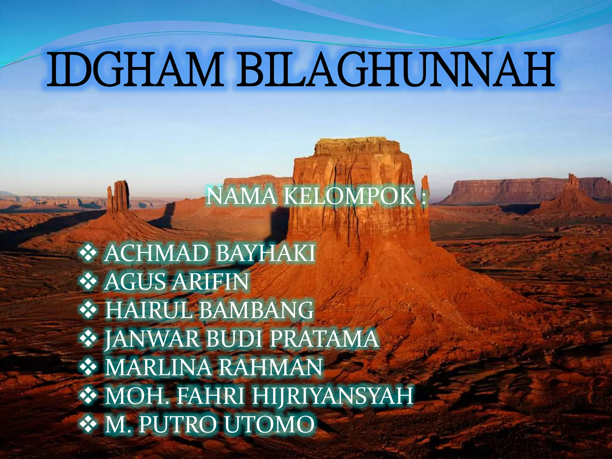 Presentasi agama idghom bilaghunnah | PPTX