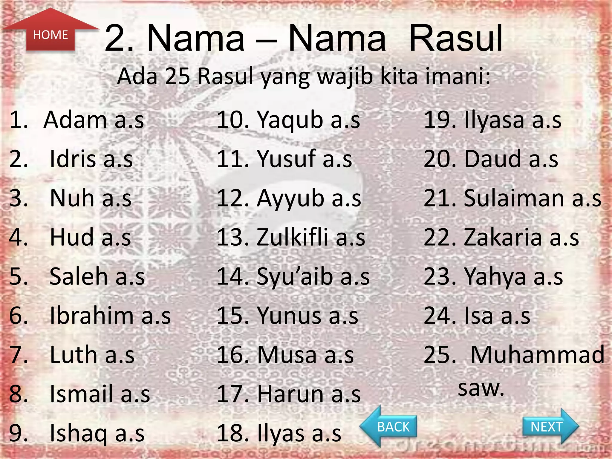 Ian Kepada Rasul-Rasul Allah | PPT