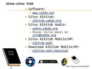 Pengenalan Yayasan Lembaga SABDA | PPTX