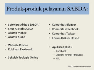 Pengenalan Yayasan Lembaga SABDA | PPTX