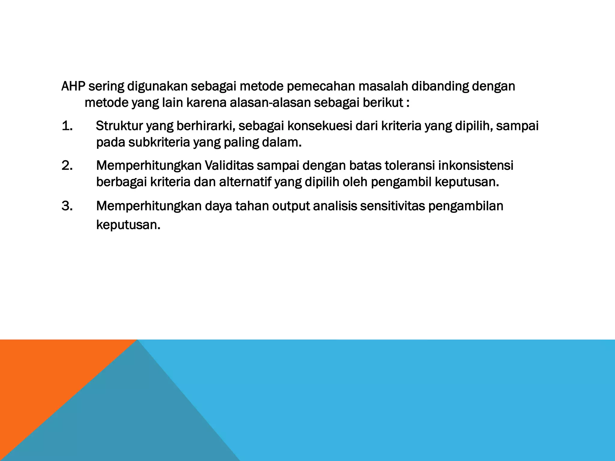 Presentasi Analytic Hierarchy Process (AHP) | PDF