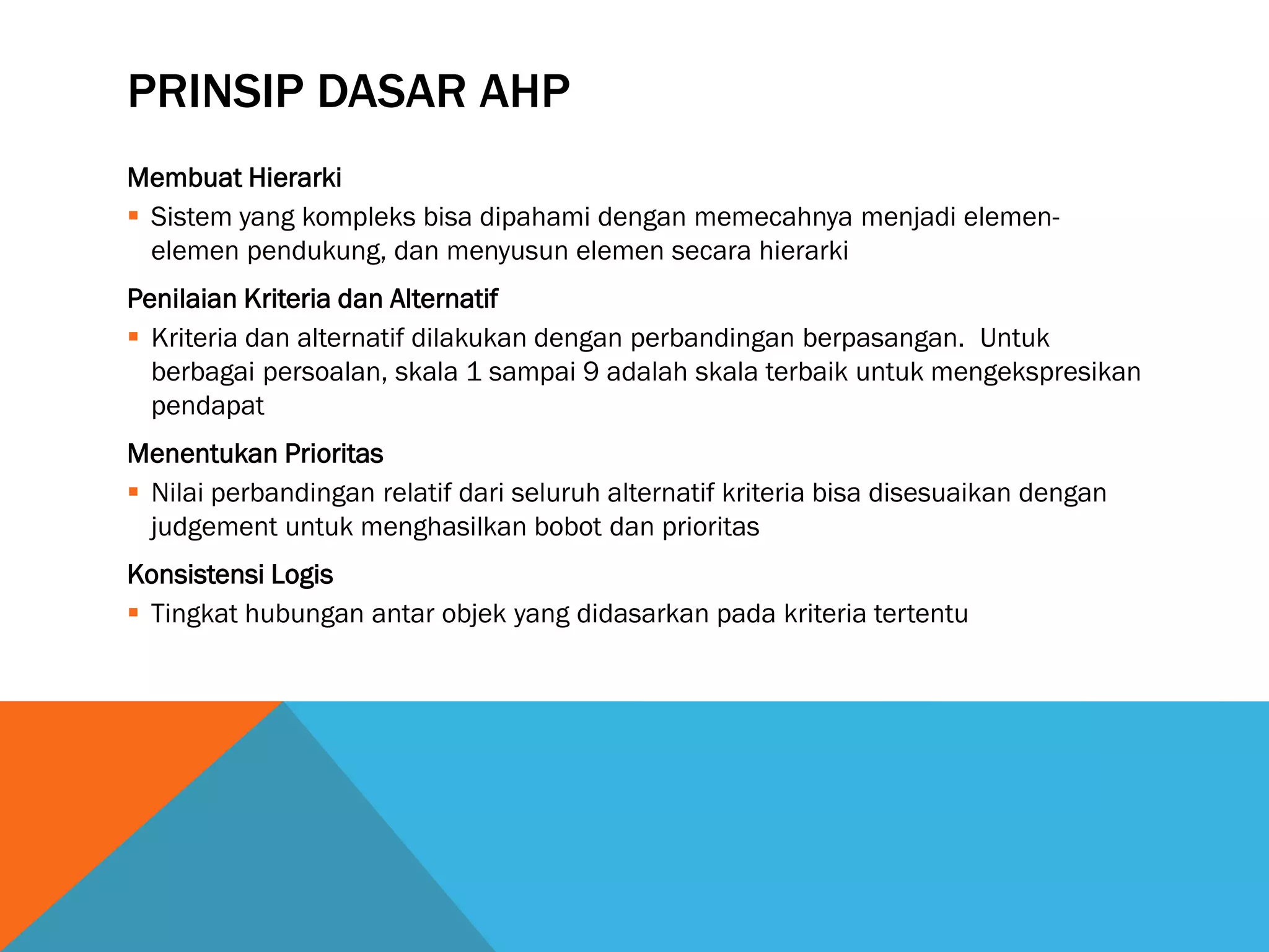 Presentasi Analytic Hierarchy Process (AHP) | PDF